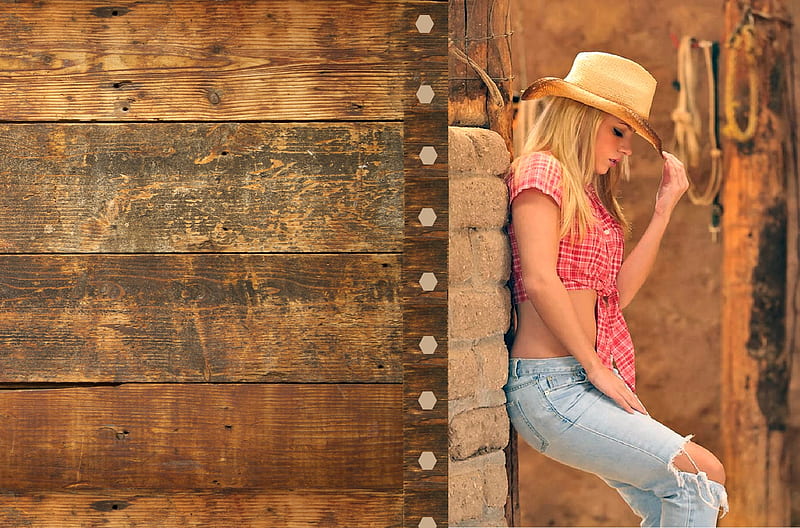 Inside The Barn Female Models Hats Cowgirl Ranch Fun Women