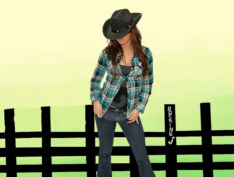 Free Download Cowgirl At The Fence Female Westerns Models Hats