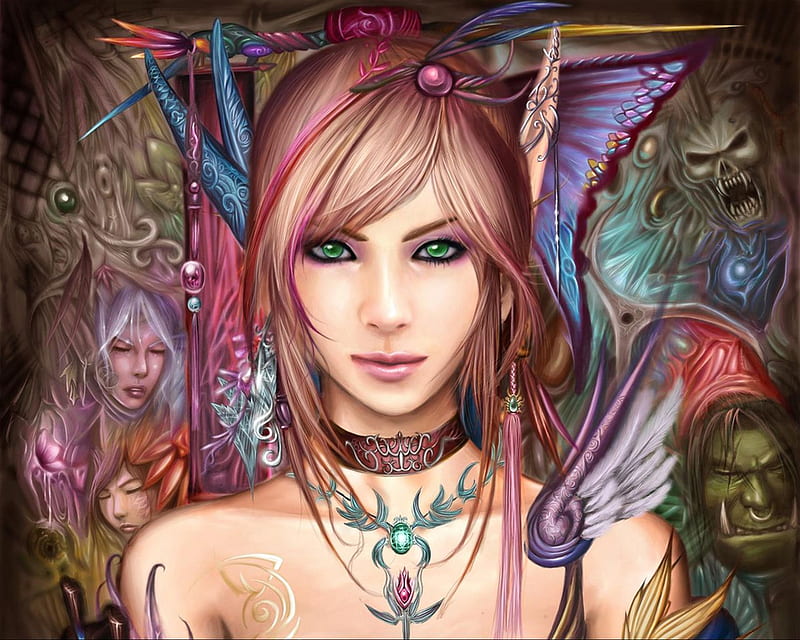 Green Eyed Girl Fantasy Green Girl Bonito Eyes Hd Wallpaper Peakpx