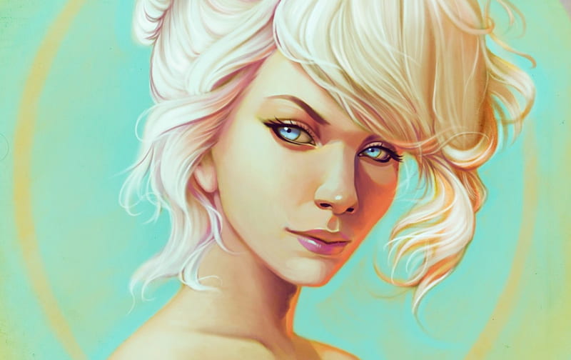Fantasy Girl Art Blonde Heterochromia Woman Fantasy Wynniemaru