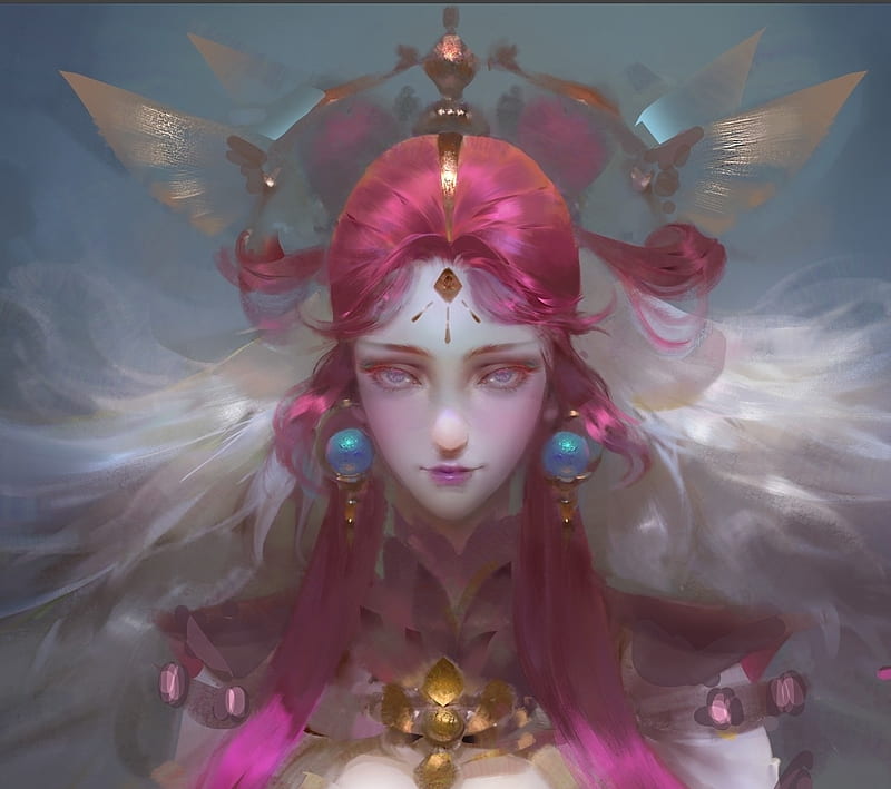 Fantasy Girl Art Fantasy Luminos Yanhua Hu Girl Pink Blue Hd