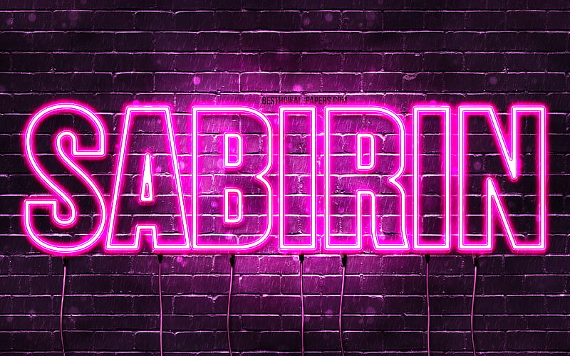 Sabirin With Names Female Names Sabirin Name Purple Neon Lights