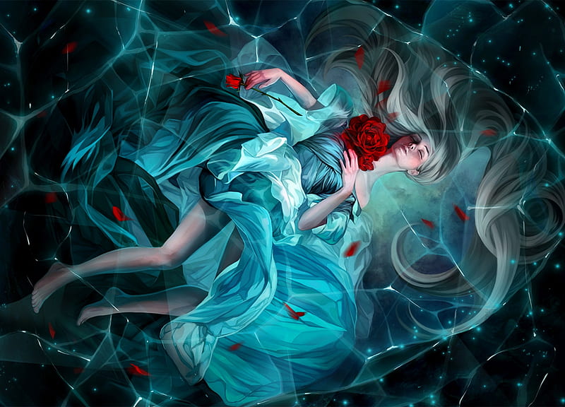 Sleeping Beauty Red Tsvetka Art Sleep Luminos Rose Fantasy Girl