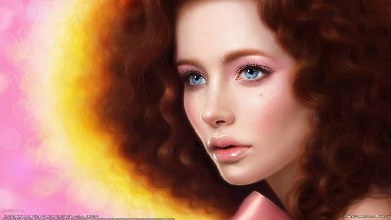 Pink Pretty Cg Eye Bonito Digital Art Ruoxing Zhang Hair