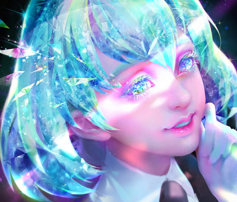 Diamond Girl Fantasy Luminos Girl Sunmomo Face Pink Blue